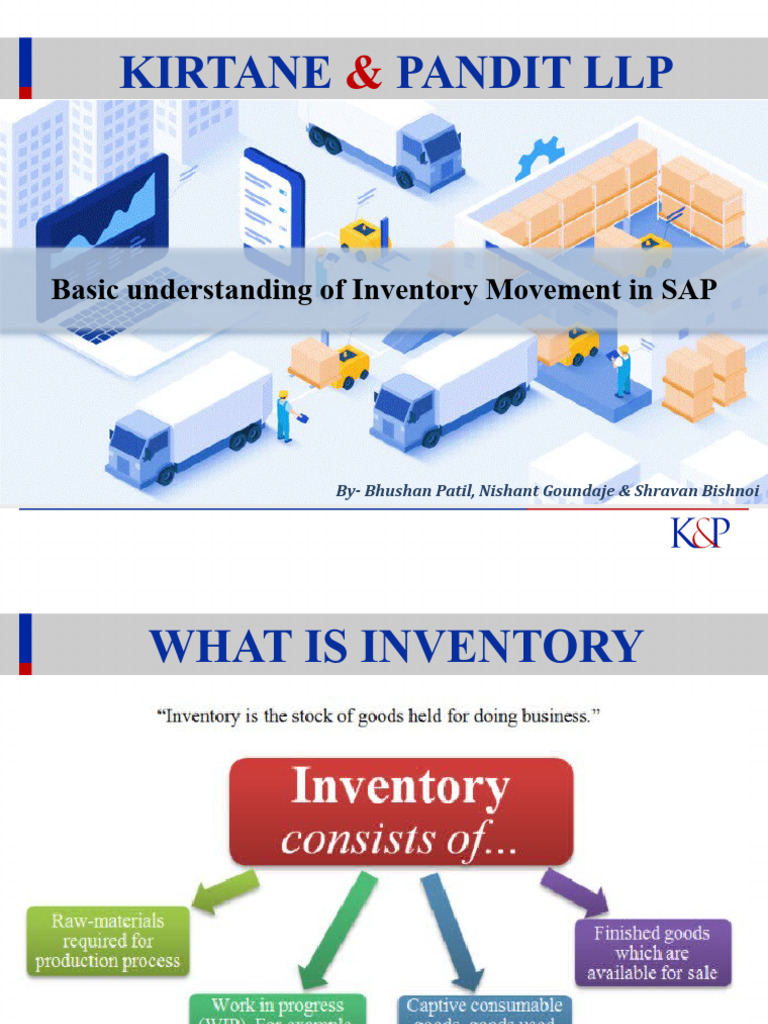 KPCA - IA - Basic Understanding of Inventory Movement IN SAP | PDF | Inventory | Goods