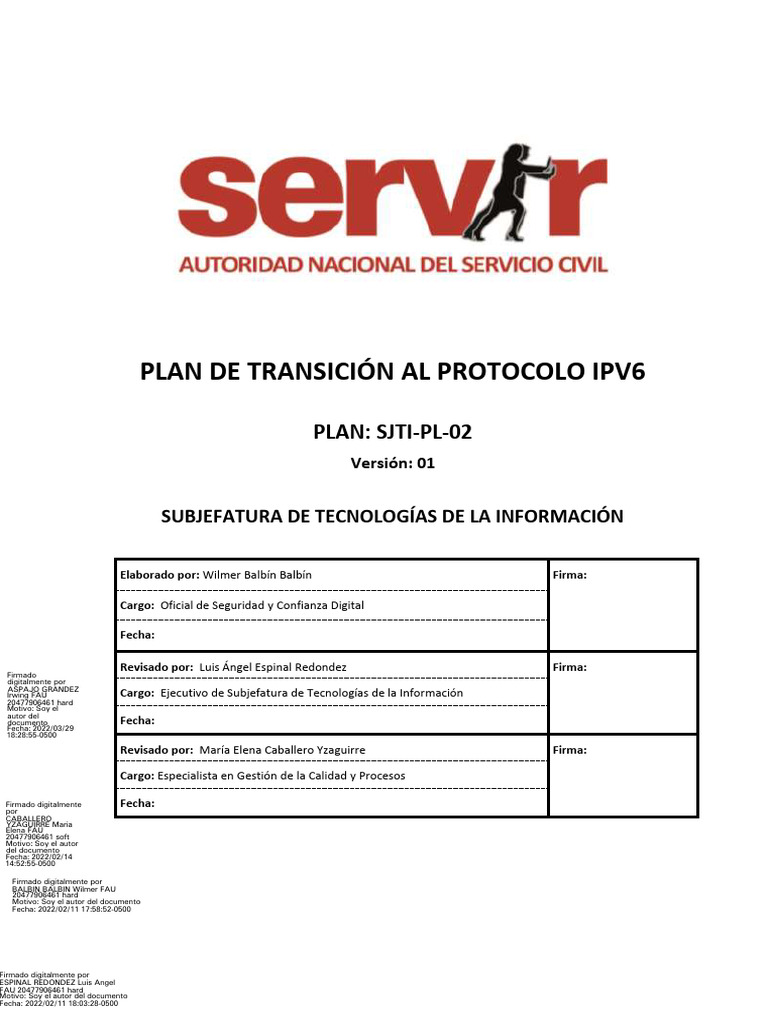 Plan de Transición Al Protocolo IPv6 | PDF | Protocolos de internet | Yo Pv6