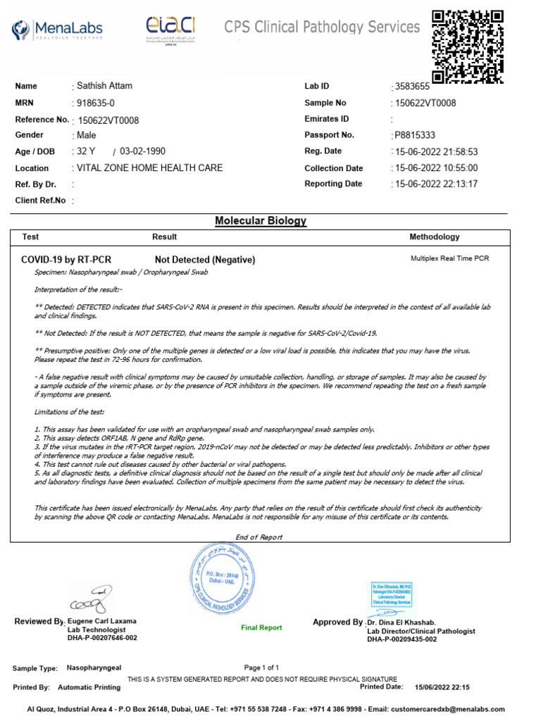 Sathish Attam - F - 15062022221621 | PDF | Reverse Transcription Polymerase Chain Reaction ...
