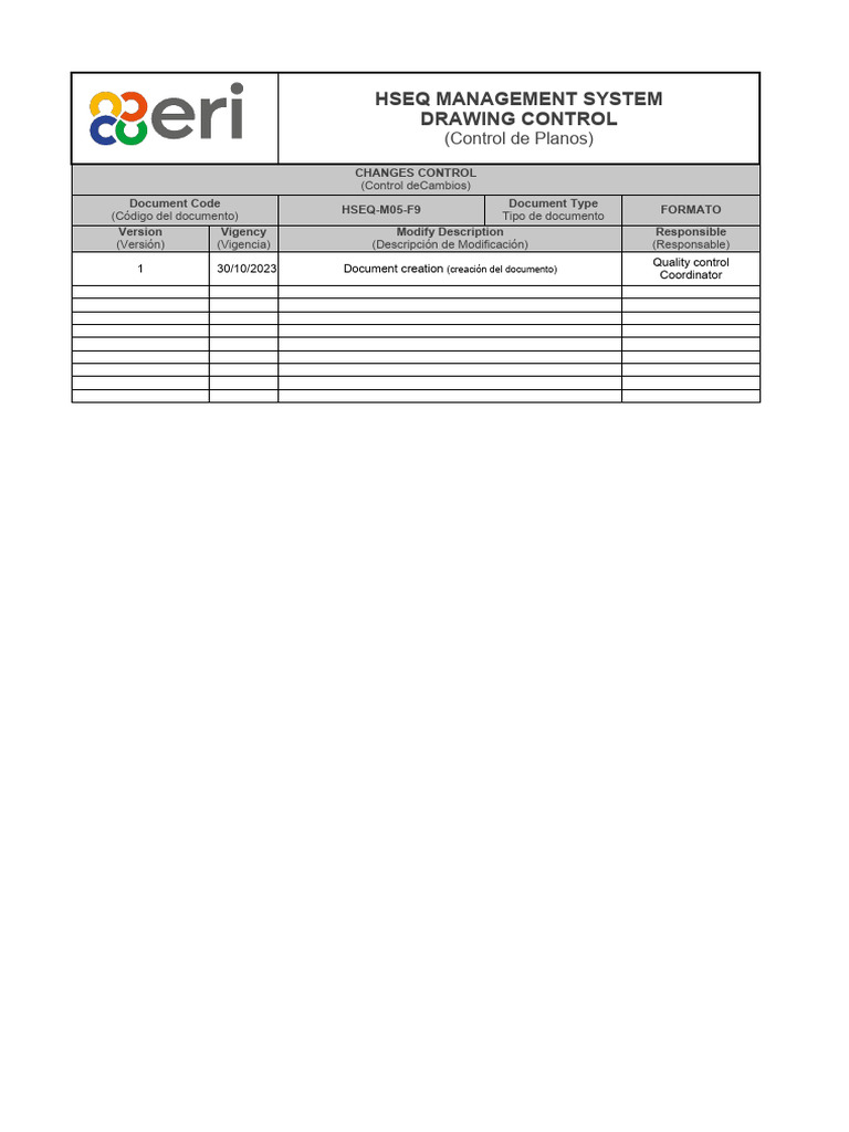 Copia de 09. HSEQ-M05-F9 Drawin Control | PDF