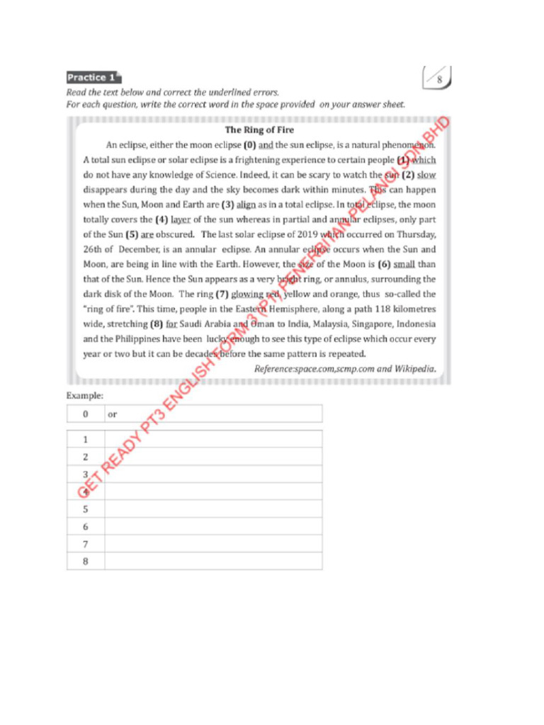 Revision English Form 3 - Paper 1 | PDF