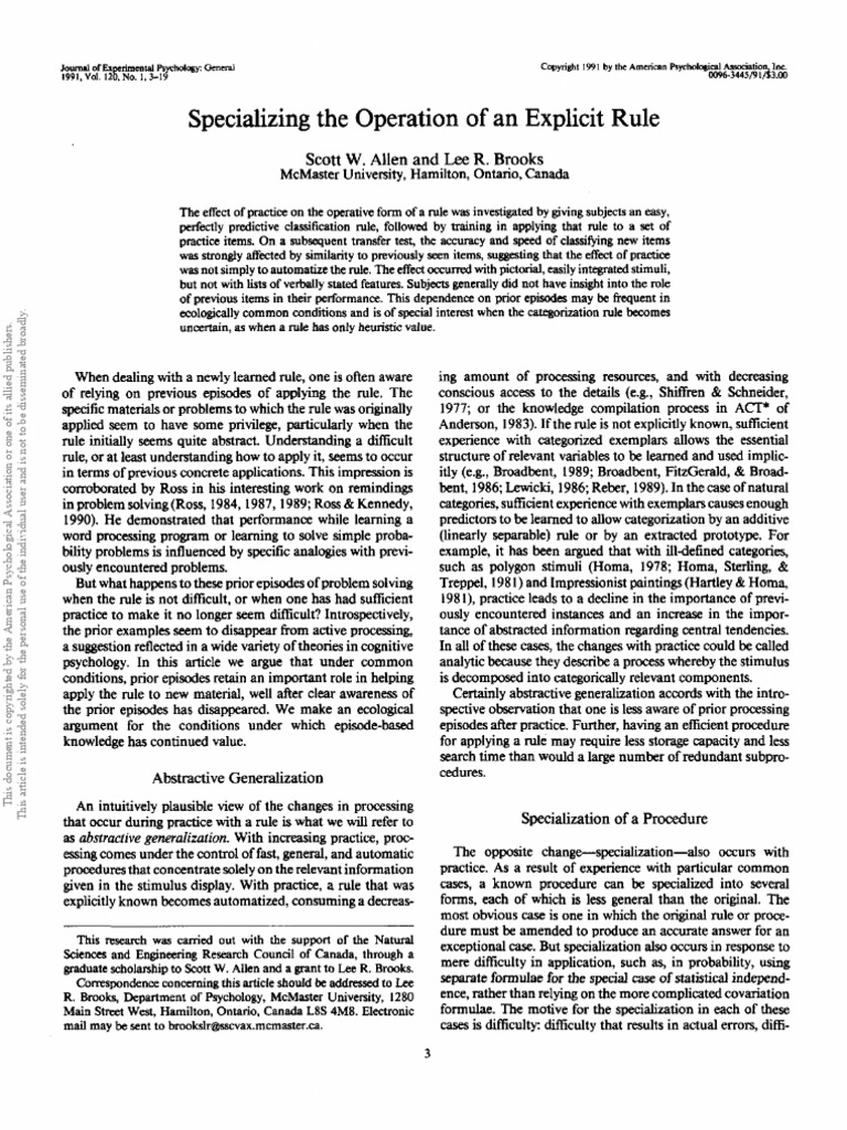 Allen, & Brooks, (1991) - Specializing The Operation of An Explicit ...