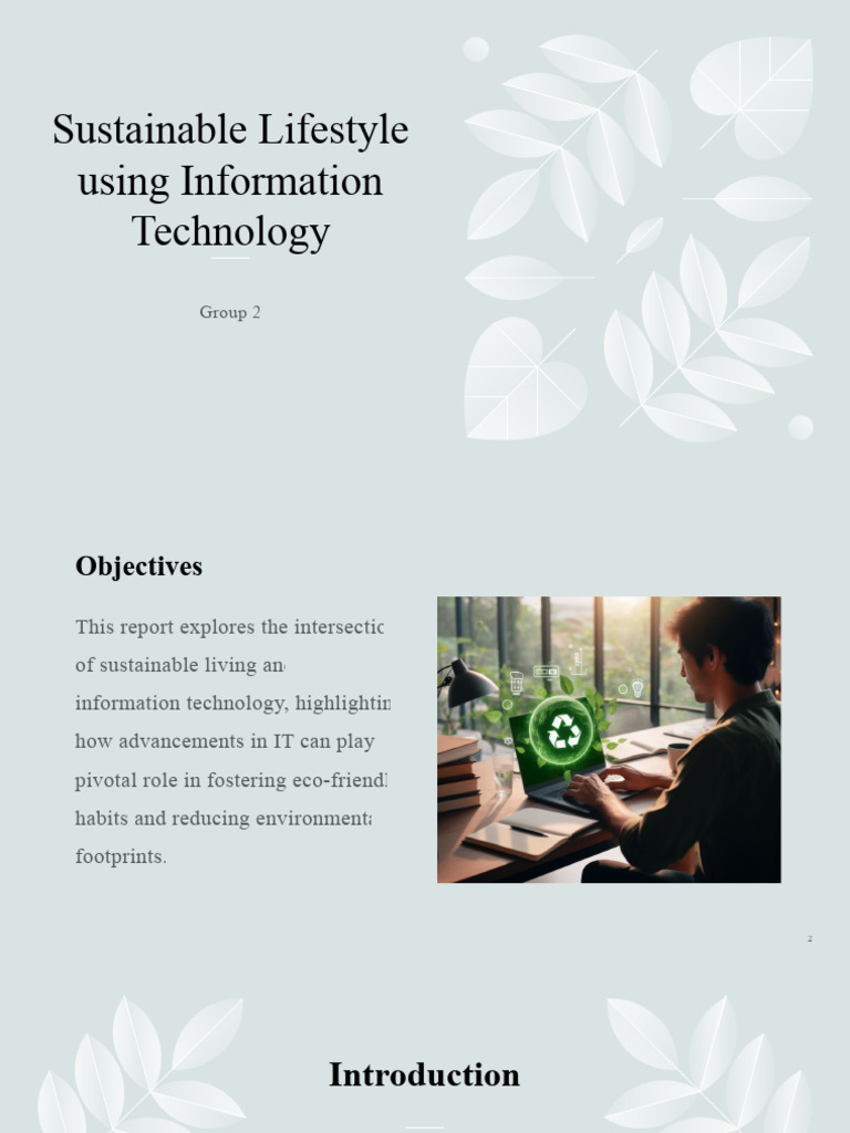 Sustainable Lifestyle Using Information Technology | PDF | Efficient ...
