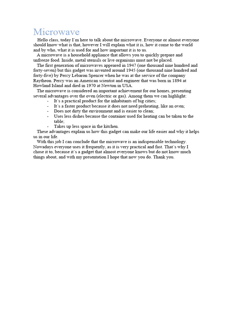 Microwave | PDF | Science & Mathematics