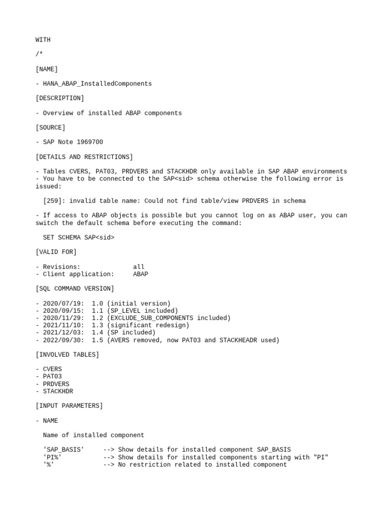 SAP ABAP Installed Components Overview | PDF | Computing | Software Architecture