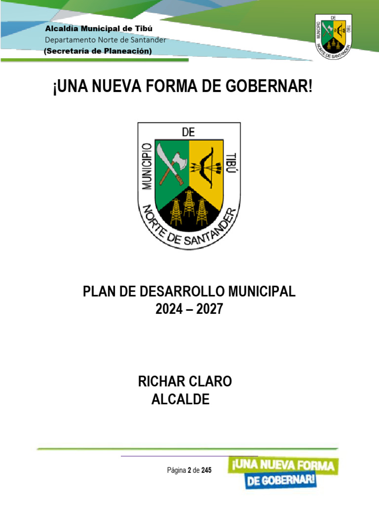 Plan de Desarrollo de Tibu | Descargar gratis PDF | Planificación ...