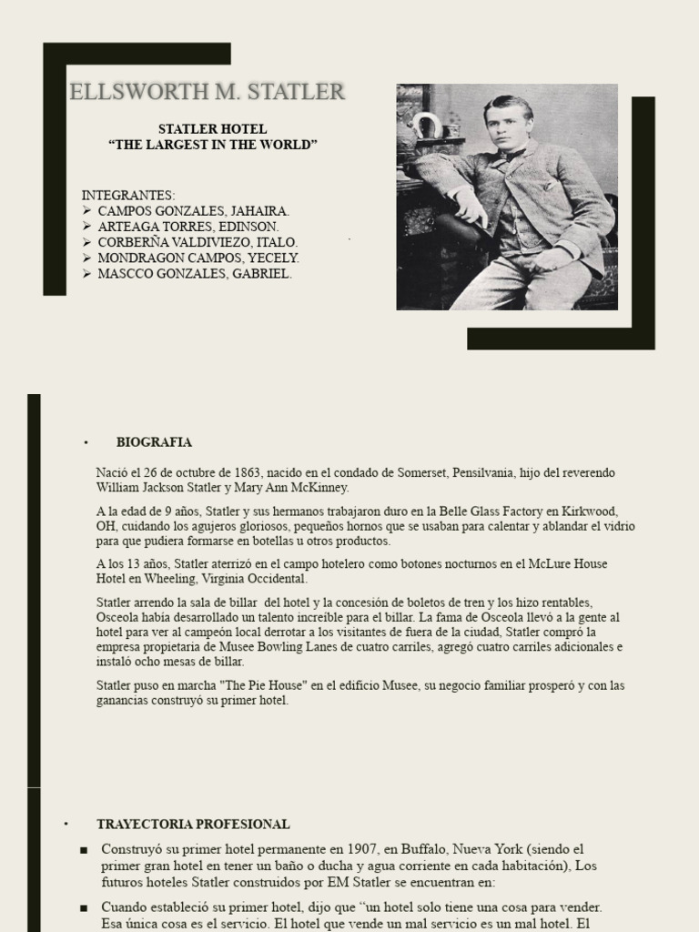 EP1 - Int. Hospitalidad y Turismos - Ellsworth M. Statler | PDF | Hotel ...