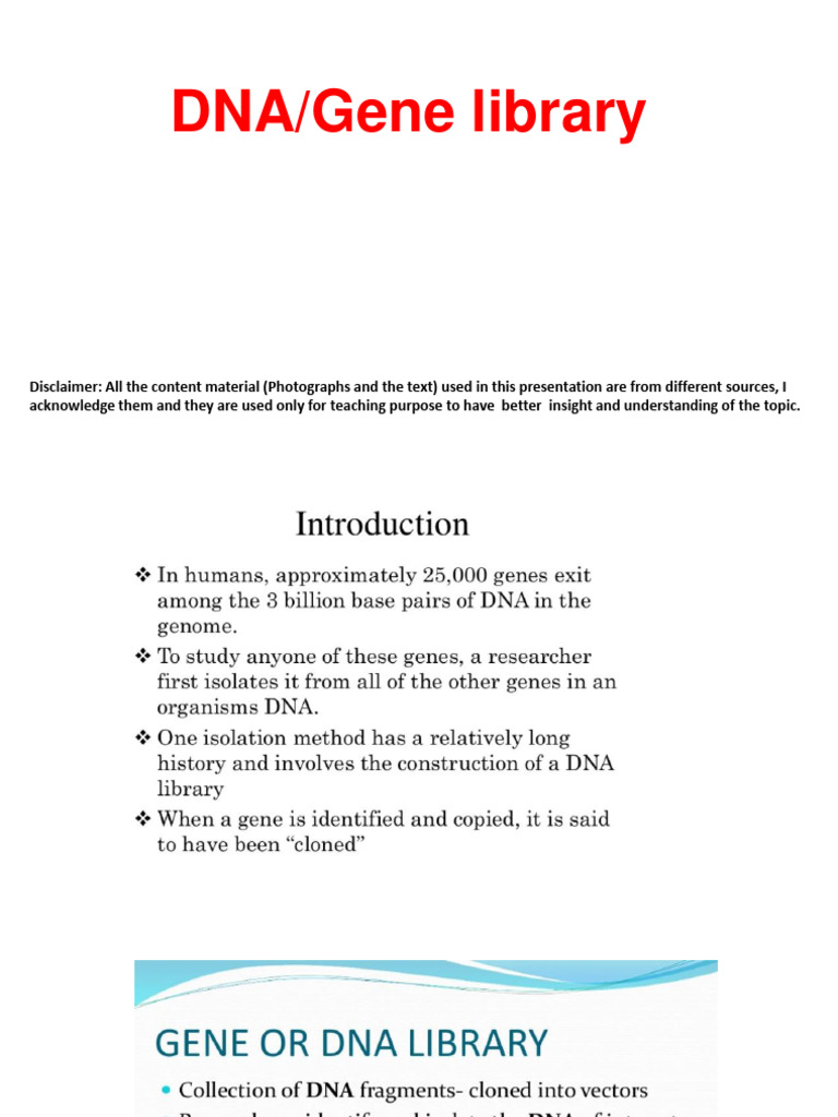 Construction of Genomic Library | PDF | Molecular Cloning | Plasmid