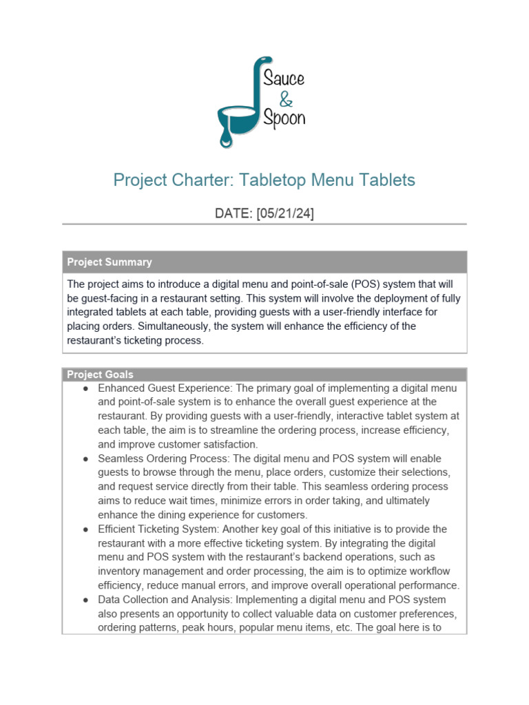 Activity Template - Project Charter | Download Free PDF | Point Of Sale ...