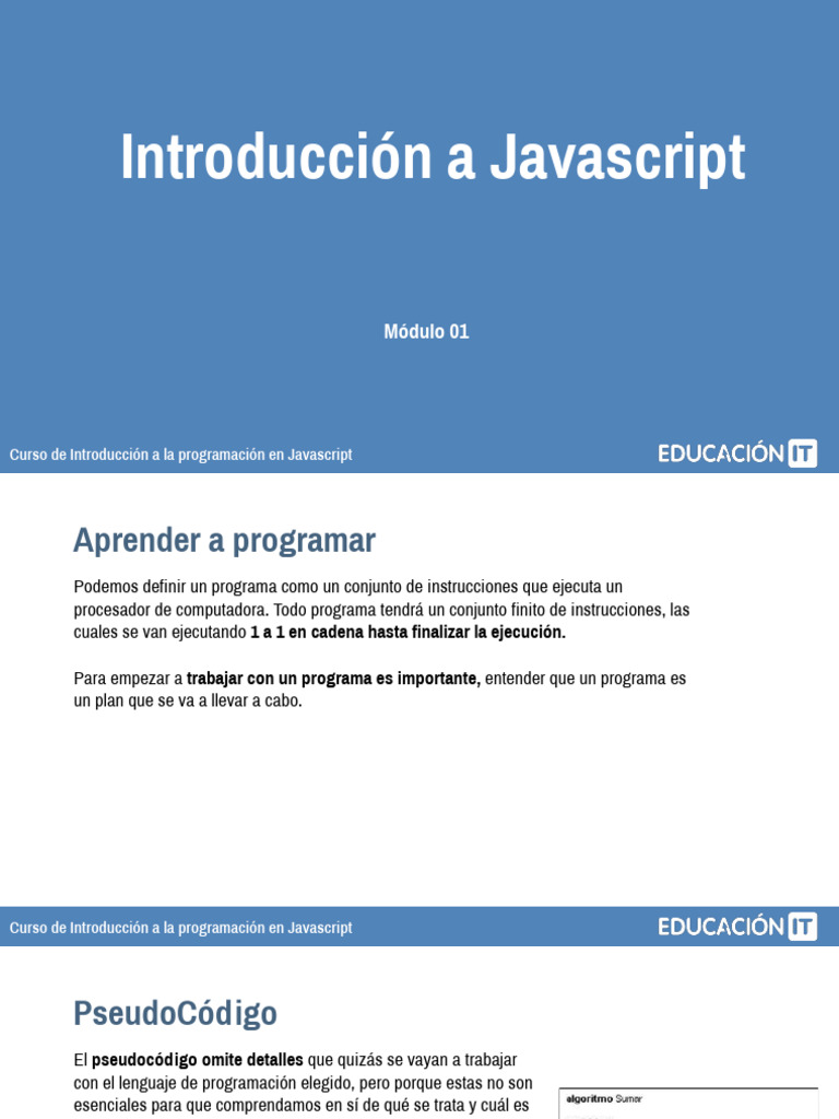Manual Alumno Intro Programacion | PDF | Software de la aplicacion | Script Java