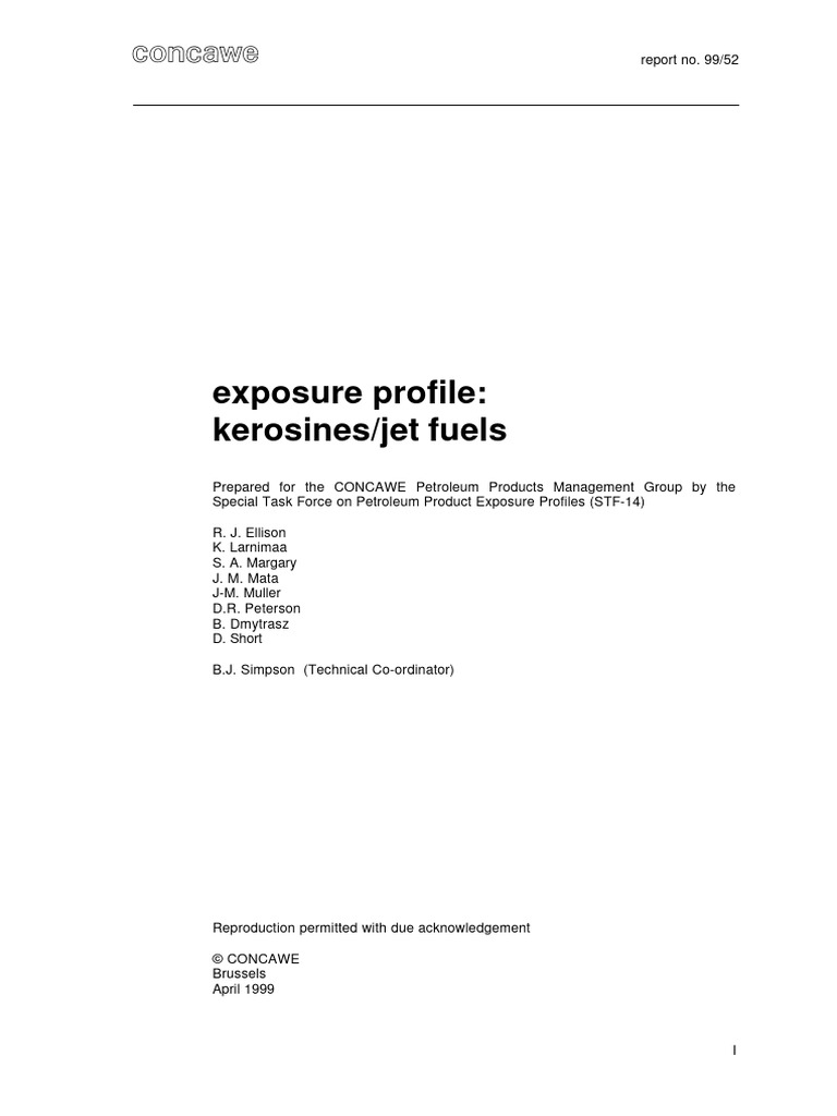 Exposure Profile: Kerosines/jet Fuels | PDF | Kerosene | Jet Fuel