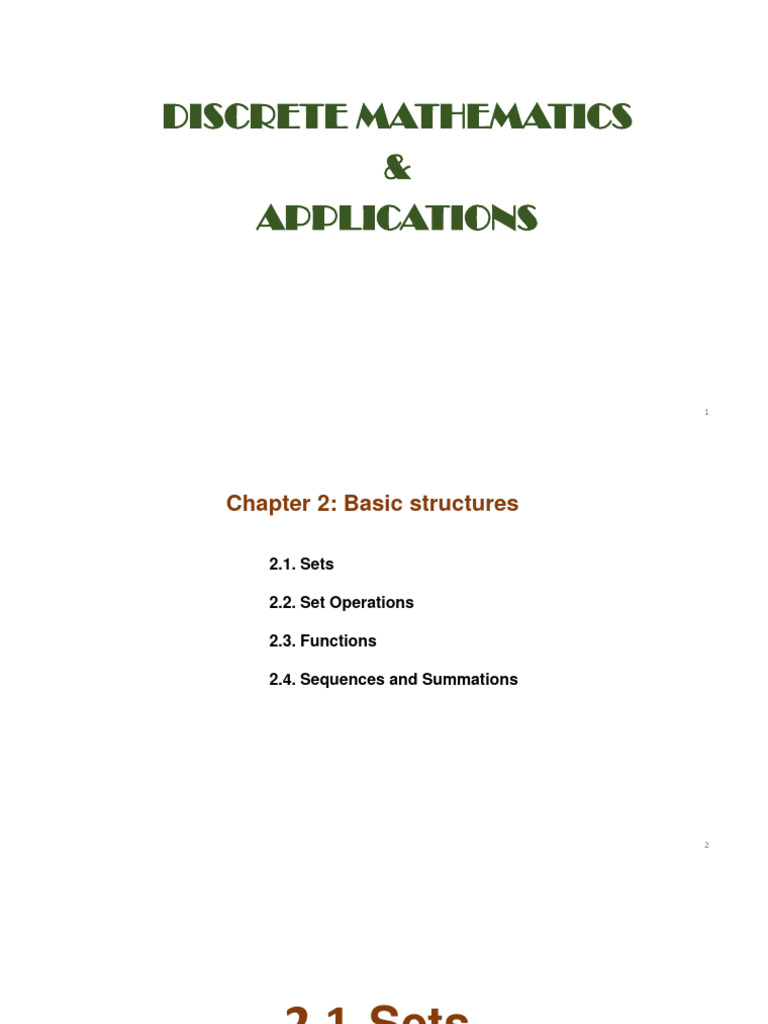 Chap2 - Basic Structures (HT) | PDF | Set (Mathematics) | Function (Mathematics)