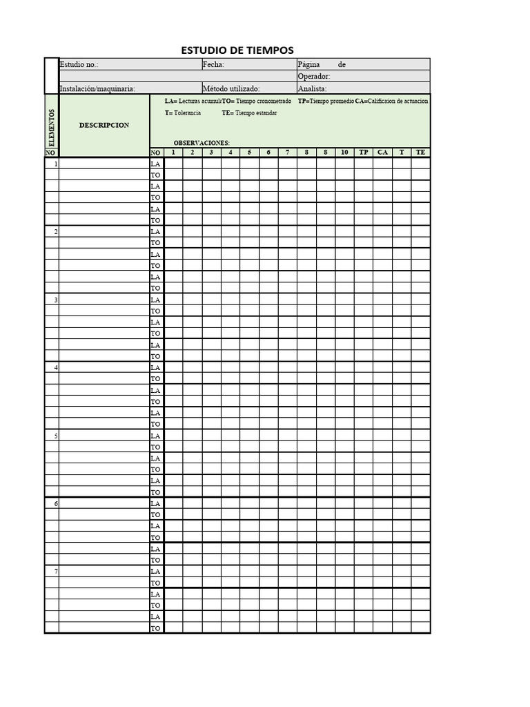 Formato Toma De Tiempos1 Pdf