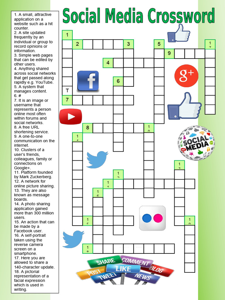 (Template) Social-Media-Crossword WEEK 3 PROJECT 3 | PDF