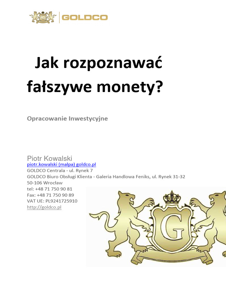 Jak-rozpoznac-falszywe-monety-i-sztabki | PDF Jak-rozpoznac-falszywe-monety-i-sztabki | PDF
