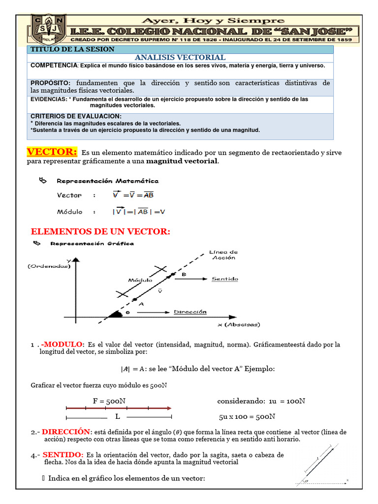 Guia N08 Analisis Vectorial | PDF | Vector Euclidiano | Geometría
