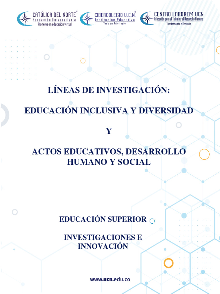 Linea de Investigacion Educacion Inclusiva Diversidad | PDF | Inclusión (Educación) | Trabajo Social