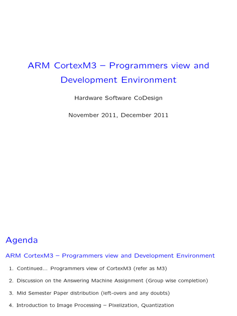My Lecture10 11 12 CortexM3 ImageProcessing | PDF | Microcontroller | Embedded System