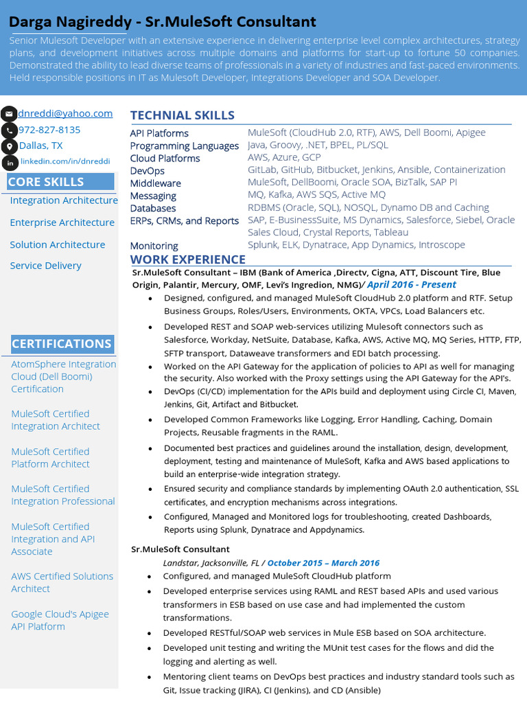 SR Mulesoft Consultant | PDF | Service Oriented Architecture | Oracle Corporation
