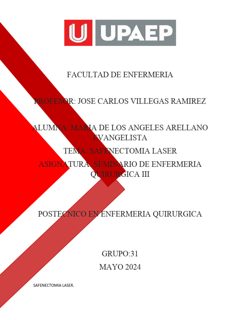 Safenectomia Laser Angeles Arellano | PDF