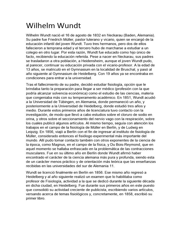 Wilhelm Wundt | PDF | Sicología | Mente