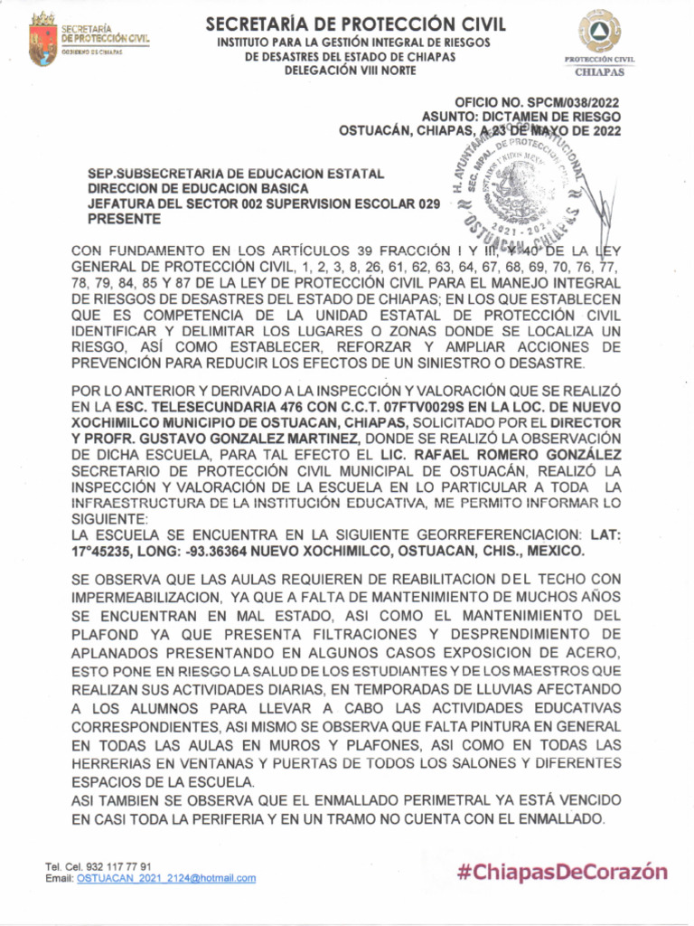 Dictamen de Proteccion Civil | PDF