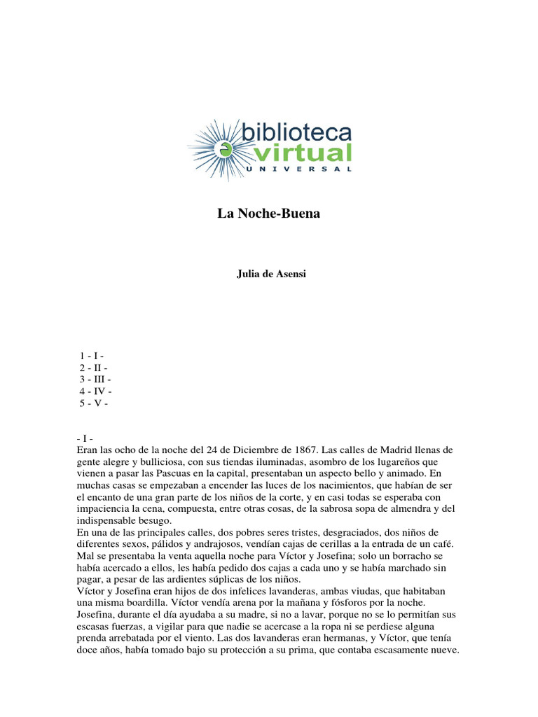 La Noche-Buena: Julia de Asensi | PDF