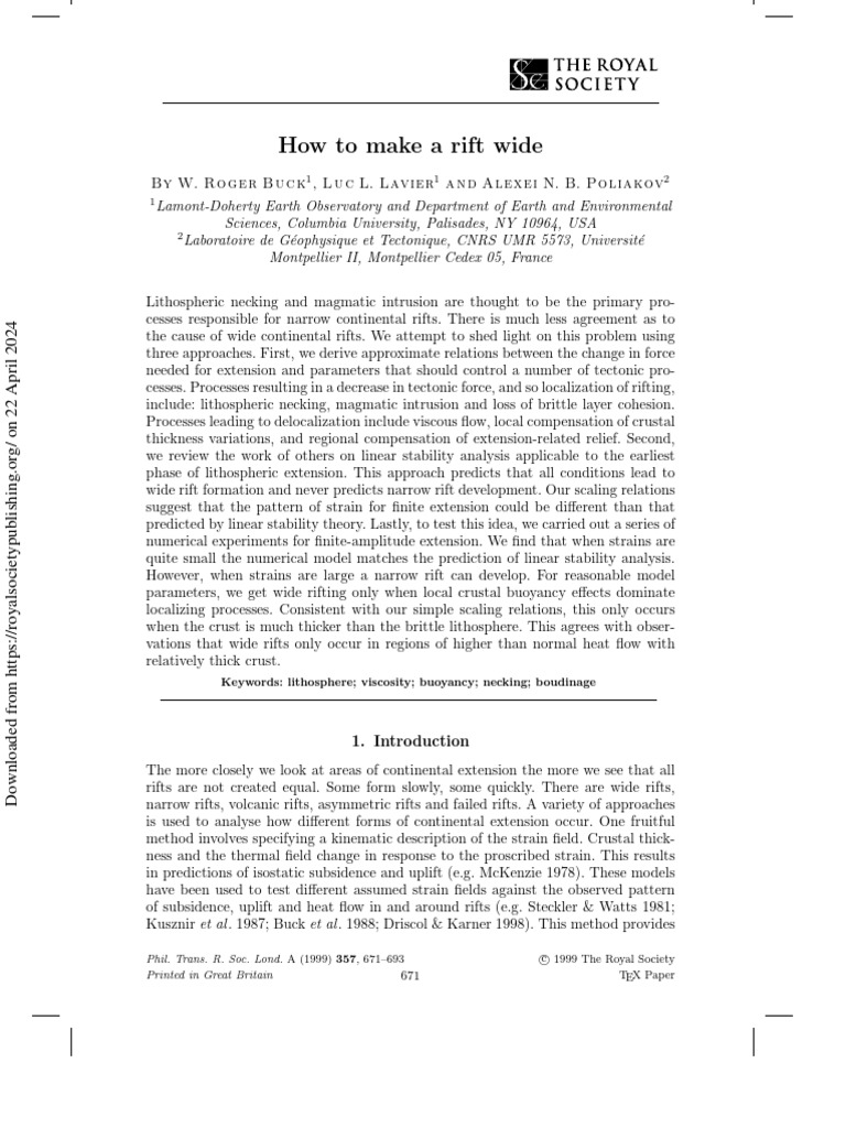 Understanding Wide Continental Rifts | PDF | Rift | Magma