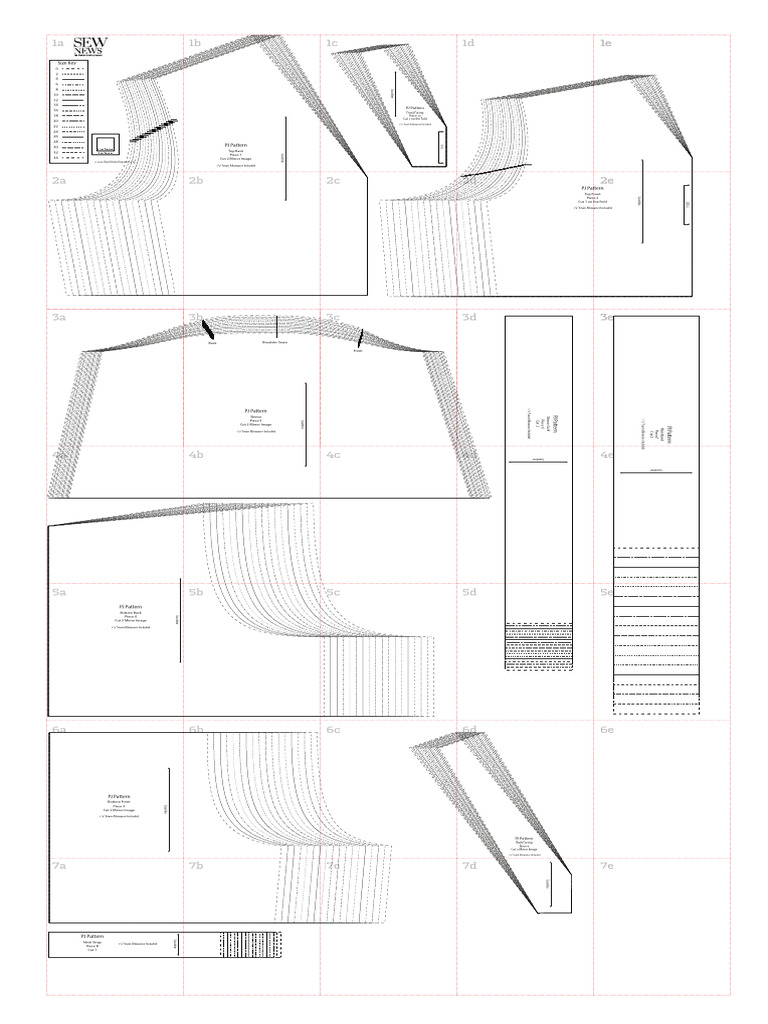 Project PJS - SNWIN23 Pattern Grid | PDF | Seam (Sewing) | Clothing
