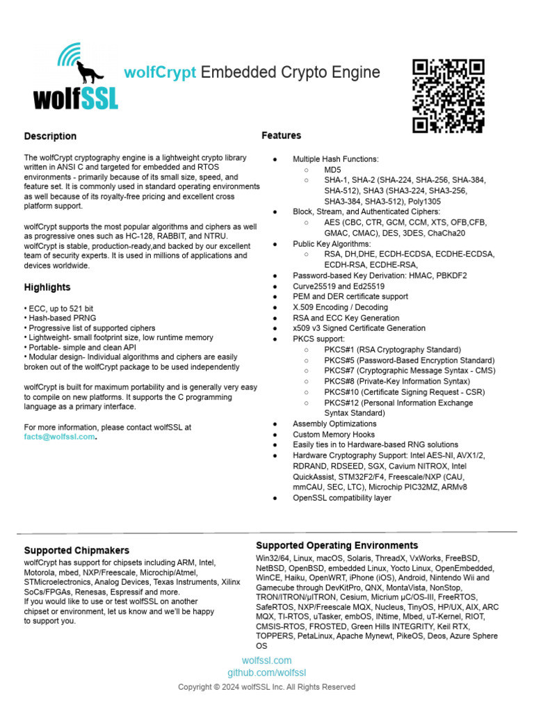 Wolfcrypt Embedded Crypto Engine | PDF | Computer Security | Security