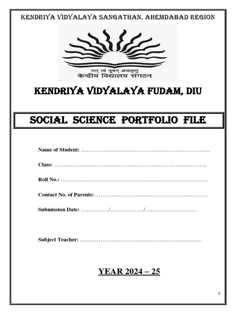 Social Science Portfolio for Students | PDF