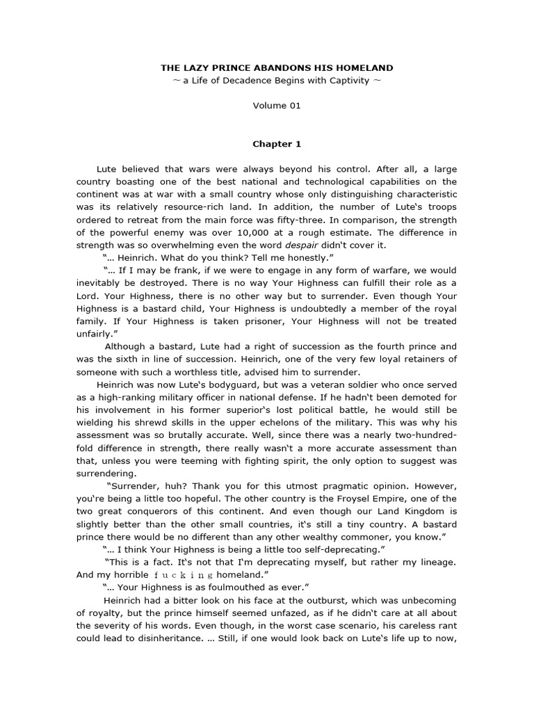 The Lazy Prince Abandons His Homeland | PDF | Holy Roman Empire | Nobility