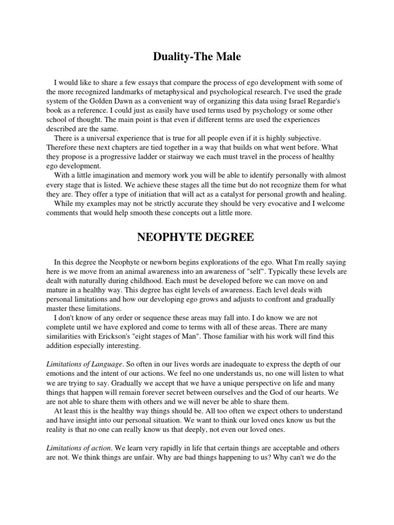 Duality The Male | PDF | Plane (Esotericism) | Intuition