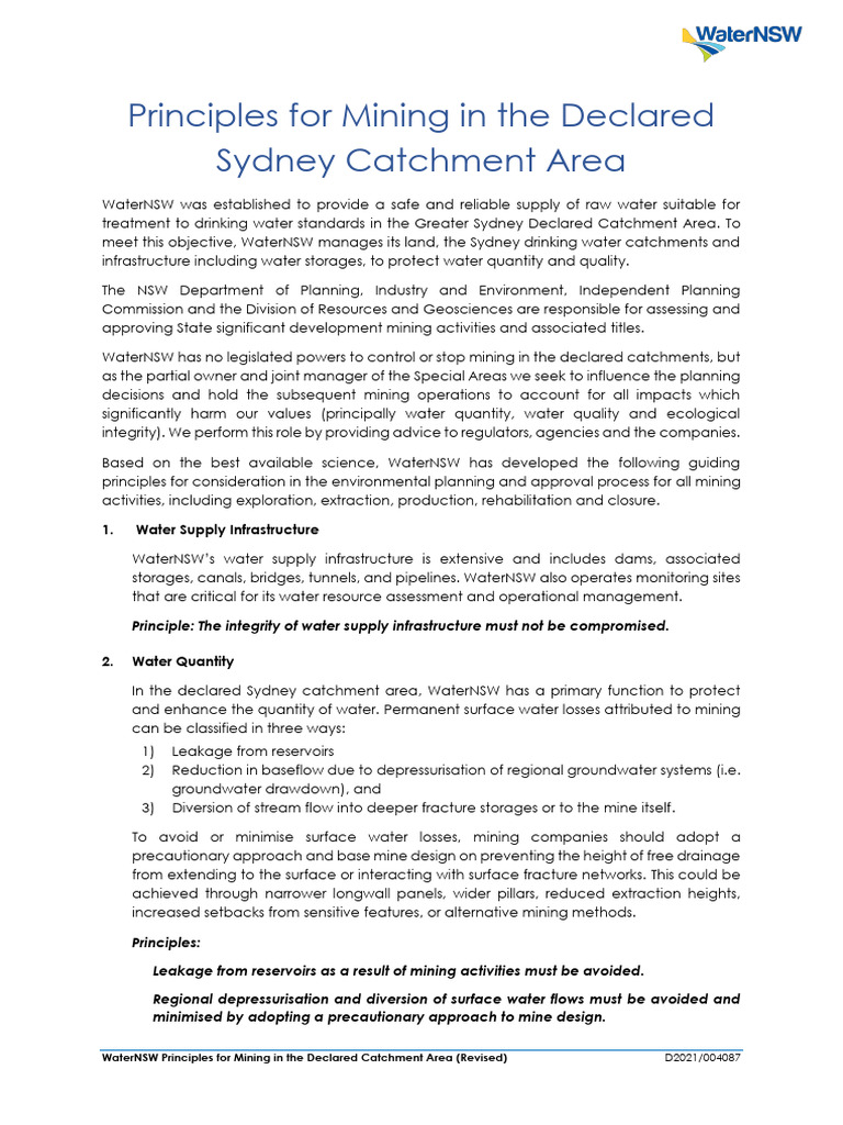 Mining Principles | PDF | Water | Mining