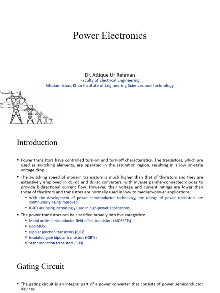 Week 4 - Power Transistors | PDF | Bipolar Junction Transistor | Field ...