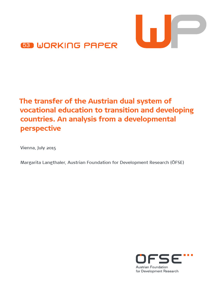 The Transfer of The Austrian Dual System | PDF | Vocational Education ...