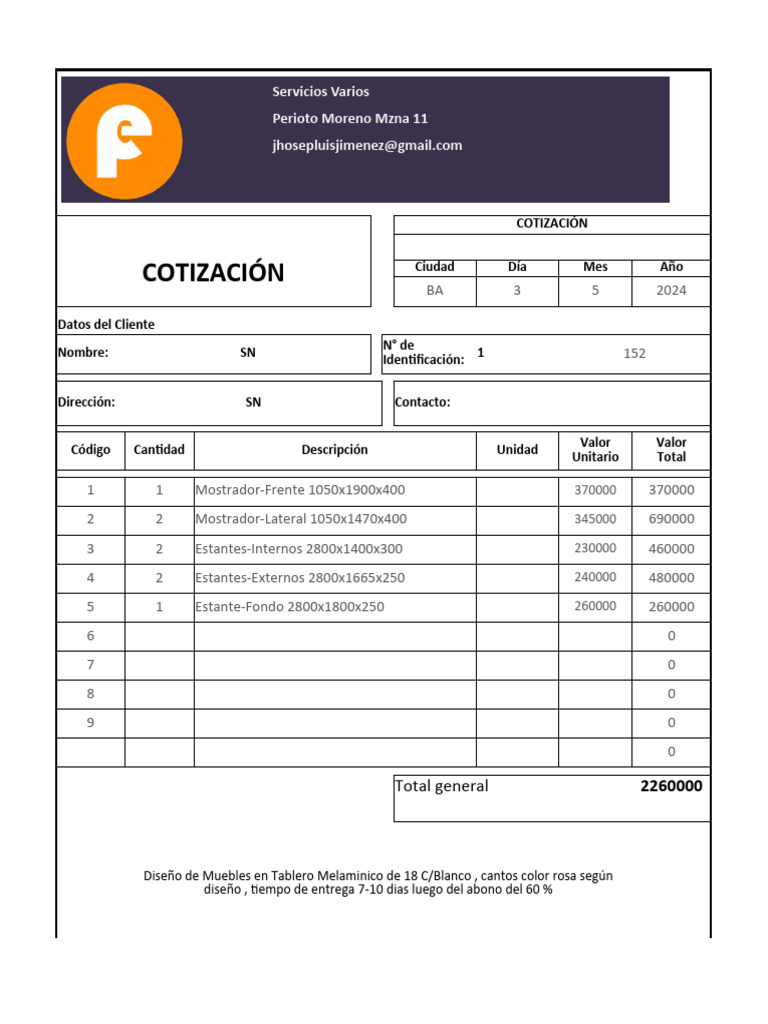 Formato Cotizacion | PDF