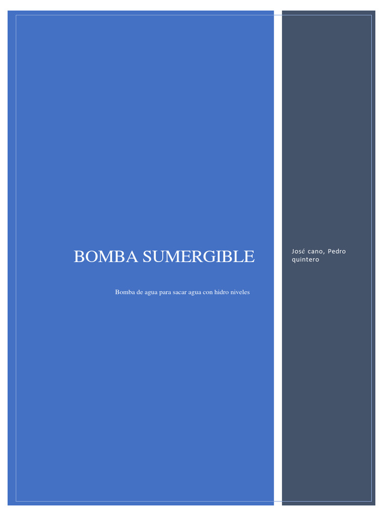 Bomba Jose Cano y Pedro Quintero | PDF | Bomba | Agua