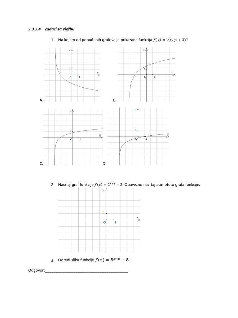 Dodatni Zadatci - Eksponencijalna I Logaritamska Funkcija | PDF