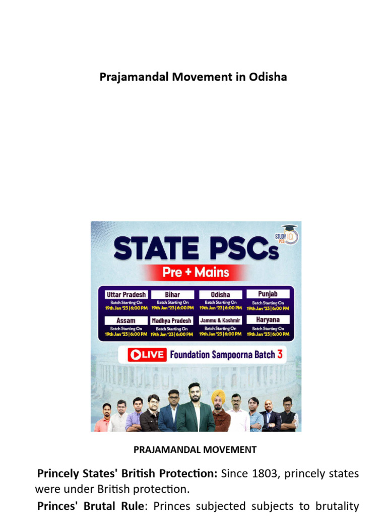 Prajamandal Movement in Odisha | PDF | Resistance To Colonialism ...
