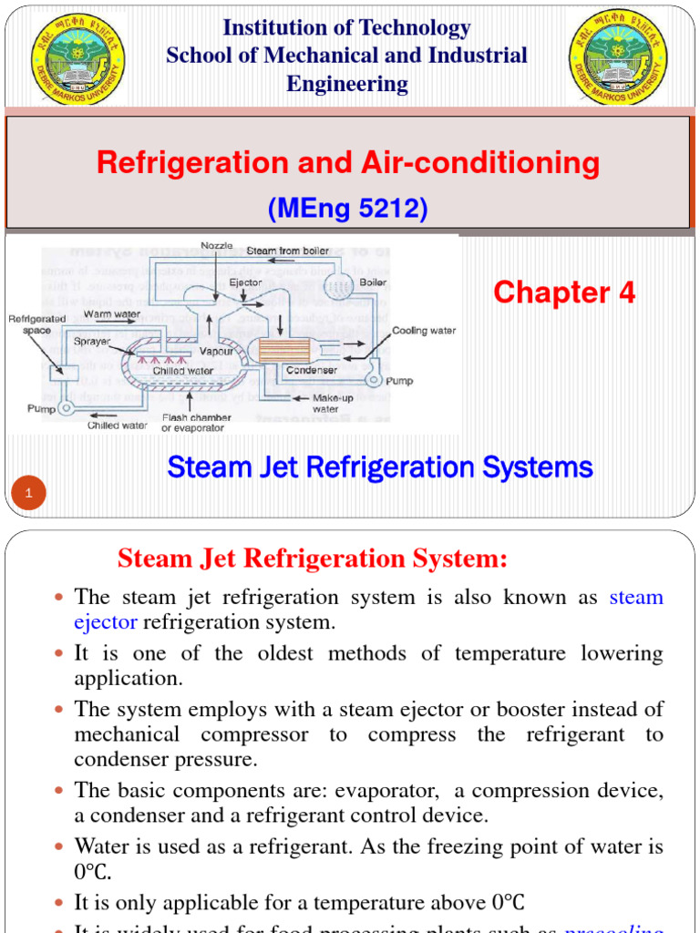 Steam Jet Refrigeration System Overview | PDF | Refrigeration | Water