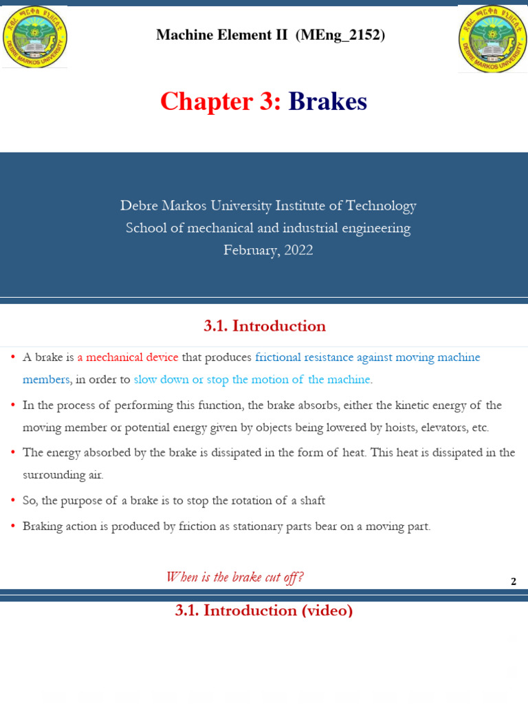 Chapter 3 Brakes Pdf Brake Friction