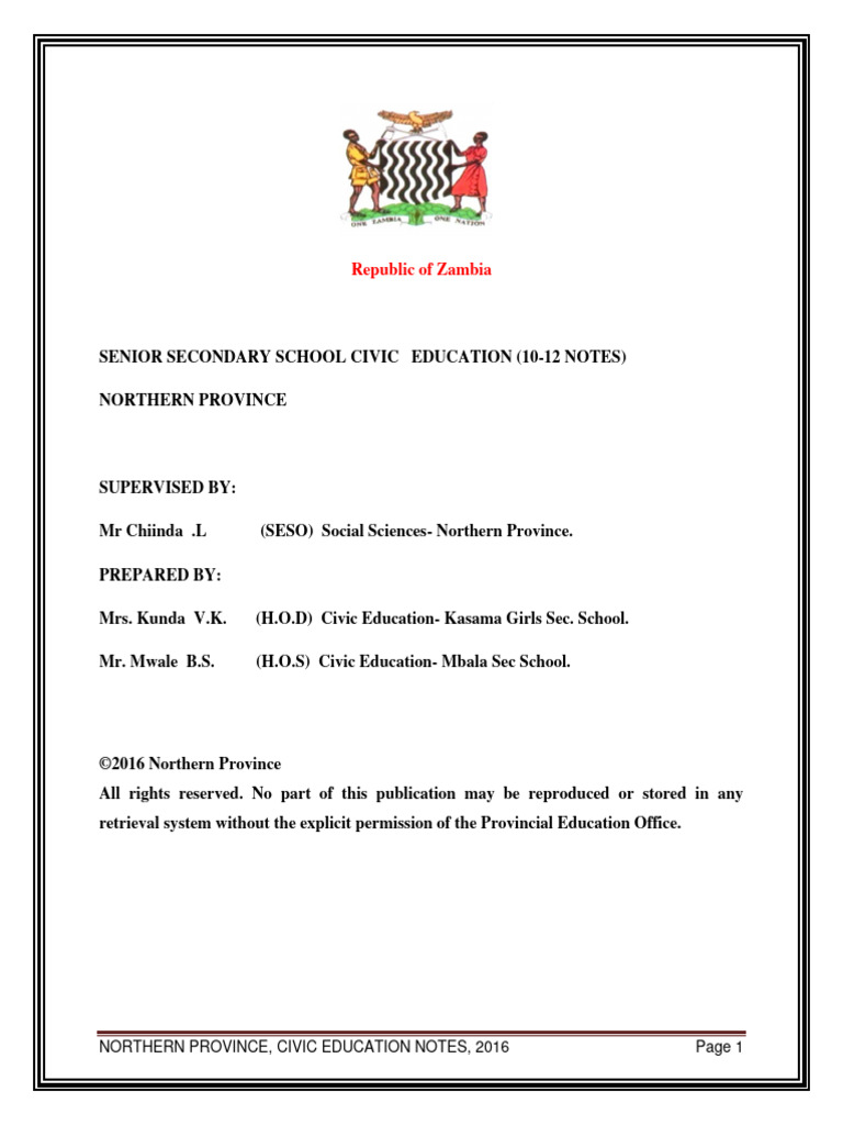 Civic Education Notes 10-12-1-2 | PDF | Elections | Citizenship