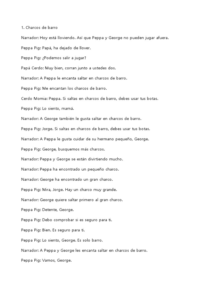 Peppa y George: Aventura en charcos | PDF | Nieve | Lentes