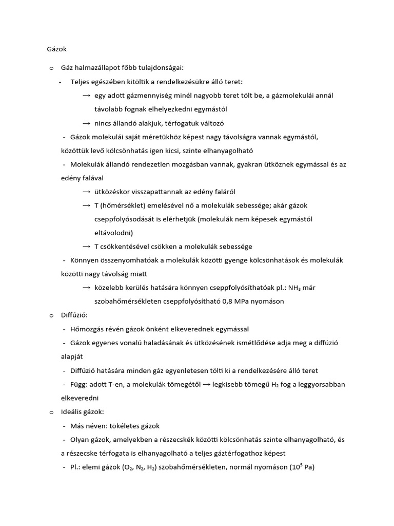 Gázok | PDF