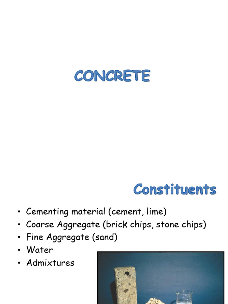 Lecture 6_Concrete | PDF | Concrete | Cement