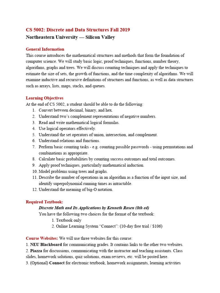 CS-5002-Syllabus | PDF | Time Complexity | Set (Mathematics)