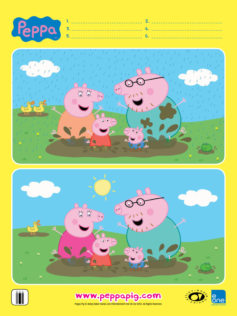 Peppa Muddy Puddles Spot The Difference v1 | PDF