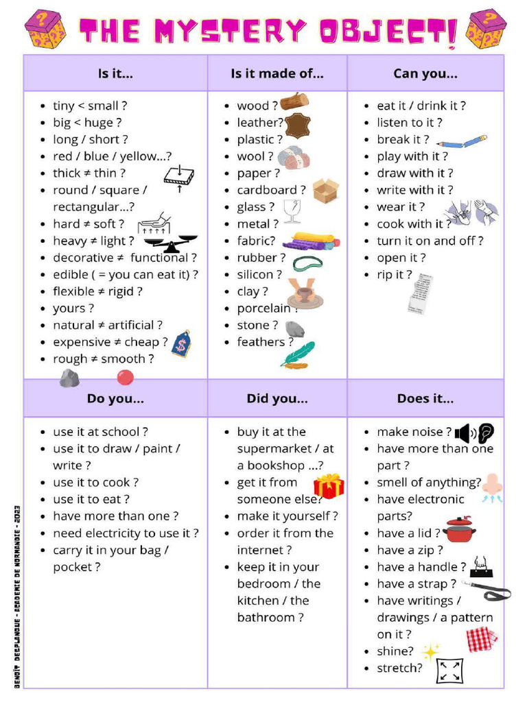 The Mystery Object-Worksheet | PDF