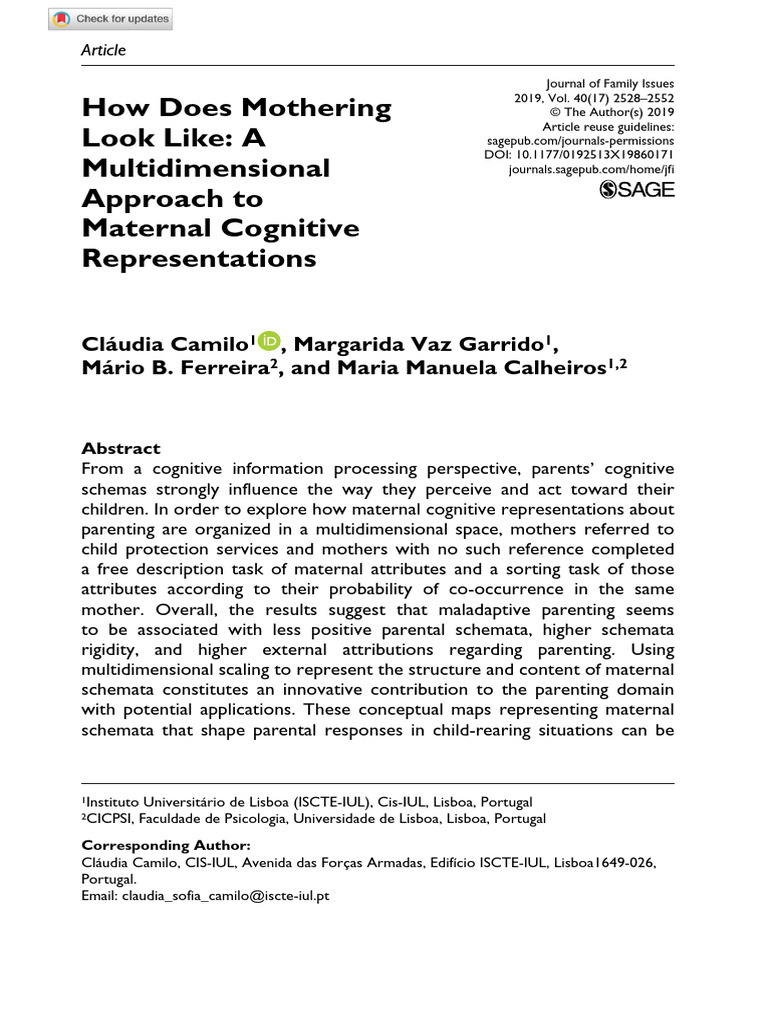 How Does Mothering Look Like: A Multidimensional Approach To Maternal ... How Does Mothering Look Like: A Multidimensional Approach To Maternal ...